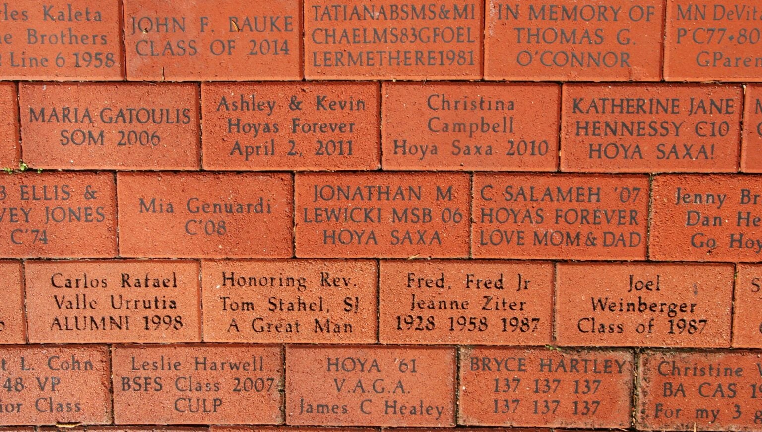 Commemorative Brick order form - Georgetown Alumni